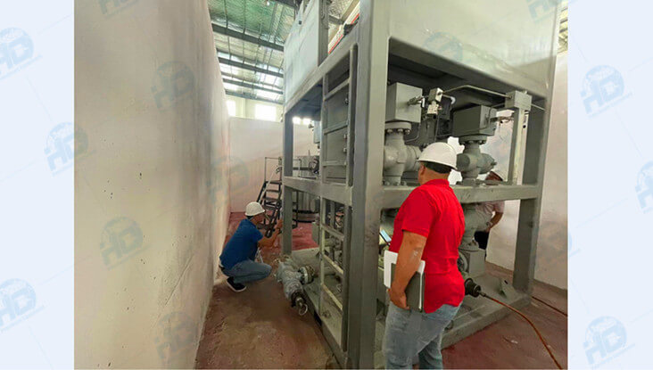 Tunisian Client Inspects Dual Pot Sand Filter